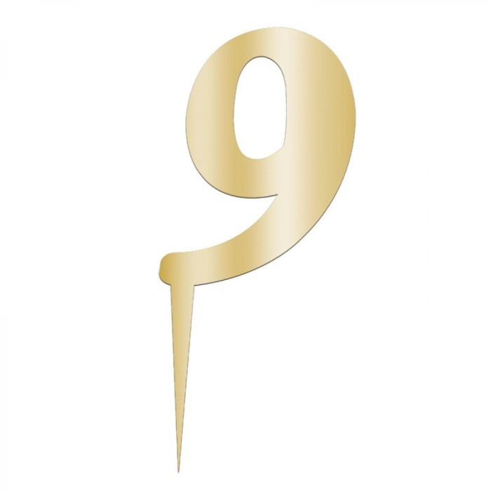 9 Rakam Altın Pleksi Pasta Süsü Parti Malzemeleri ve Doğum Günü ...