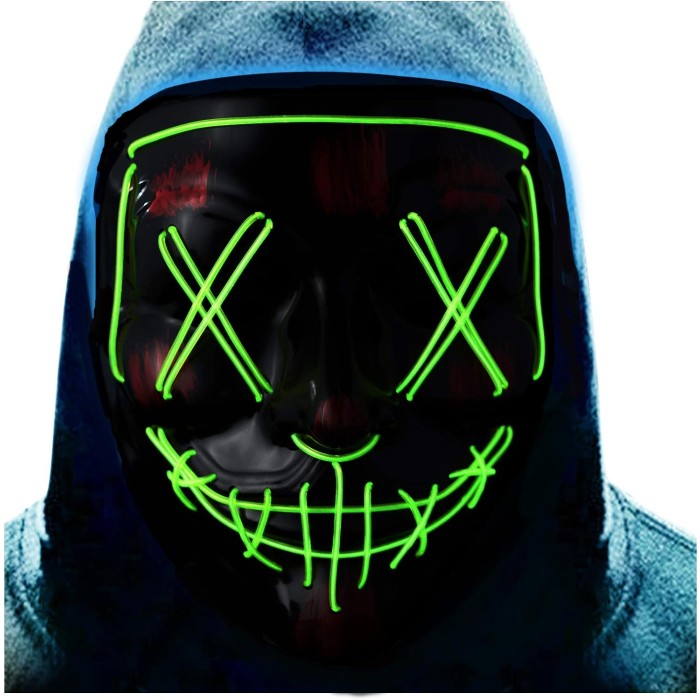 Halloween Maske Neon Yeşil Işıklı Parti Malzemeleri ve Doğum Günü ...