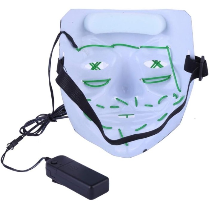 Halloween Maske Neon Yeşil Işıklı Parti Malzemeleri ve Doğum Günü ...