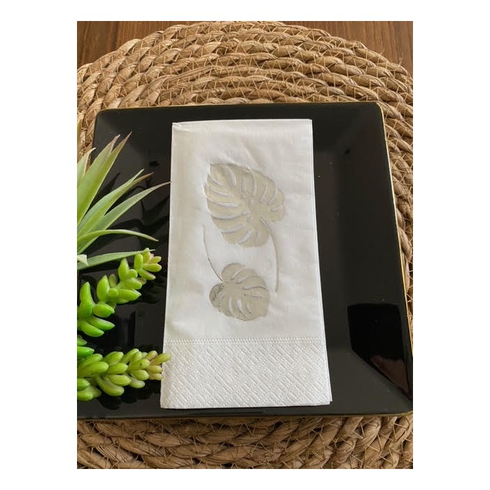 Gümüş Yaldızlı Beyaz Deve Tabanı Peçete - KidsPartim | Parti ...