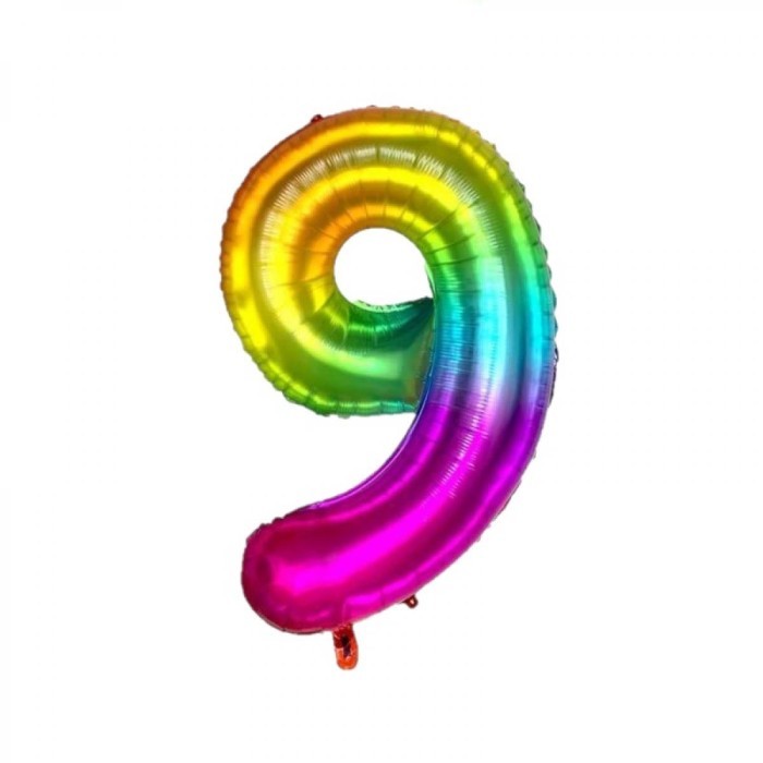 9 Rakam Gökkuşağı Folyo Balon 80 cm KidsPartim | Parti Malzemeleri ve ...